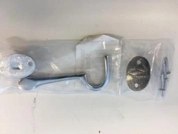 Cabine haak - haak als windhaak sluiting , chrome, 11 cm